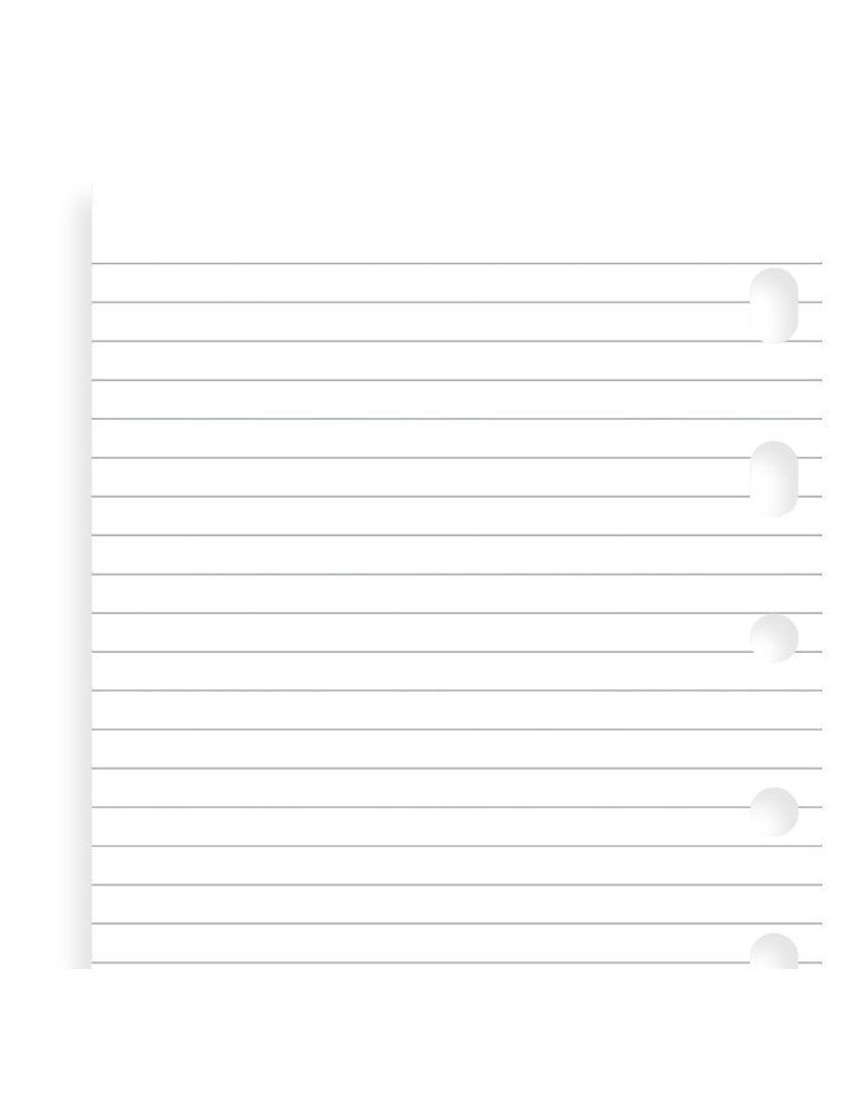 Ricambio Agenda Filofax A5 Fogli a Righe Bianchi